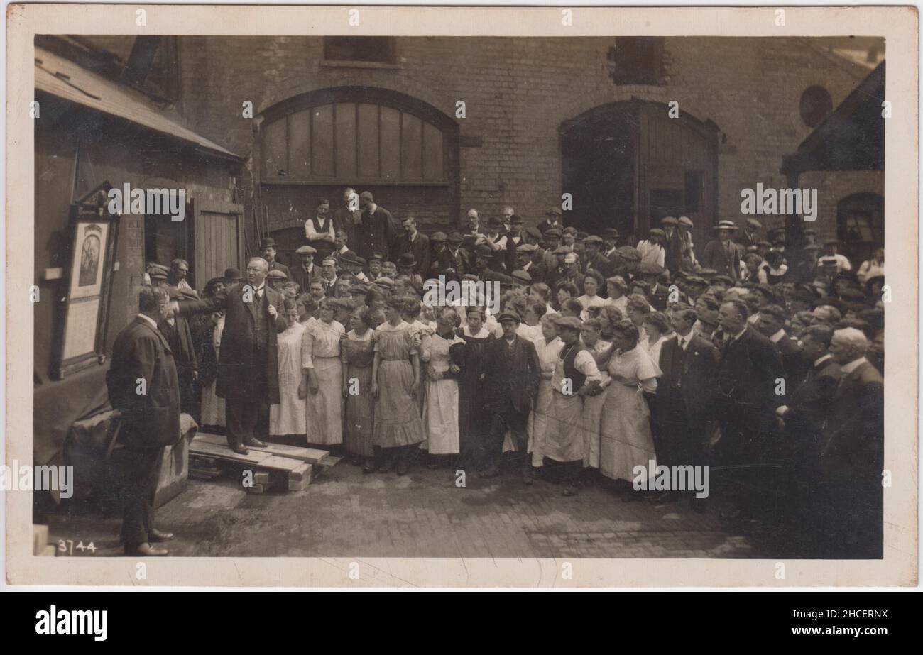 Photograph of workhouse meeting in the early 20th century: man on ...