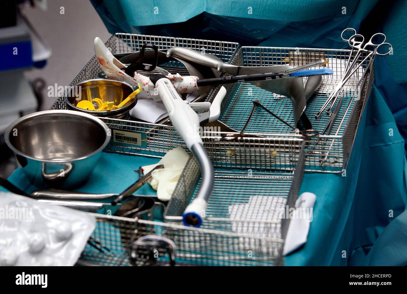 A list of surgical instruments prior to surgery Stock Photo - Alamy