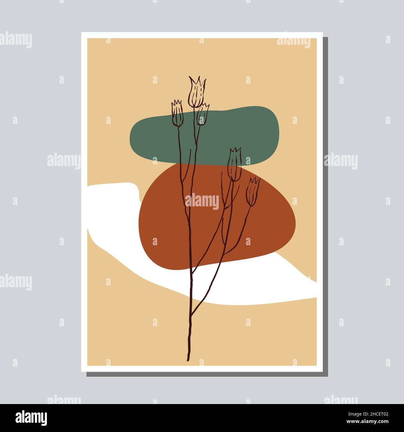 Modern abstract organic shapes and plant arrangement Stock Vector Image ...