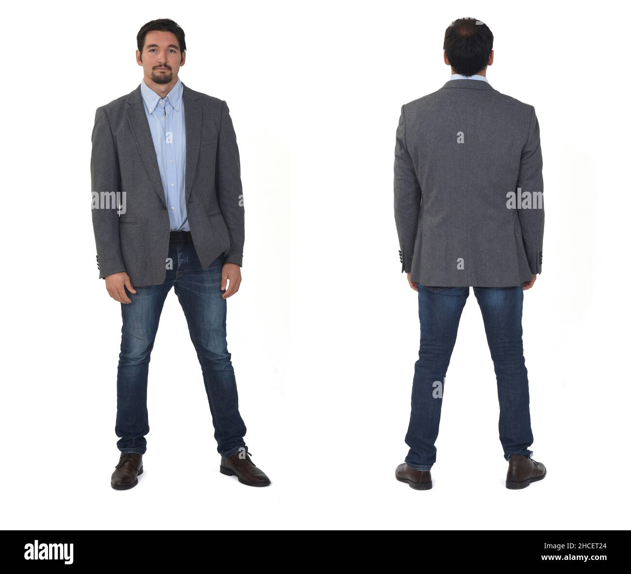 front and back on same man with blazer on white background Stock Photo ...
