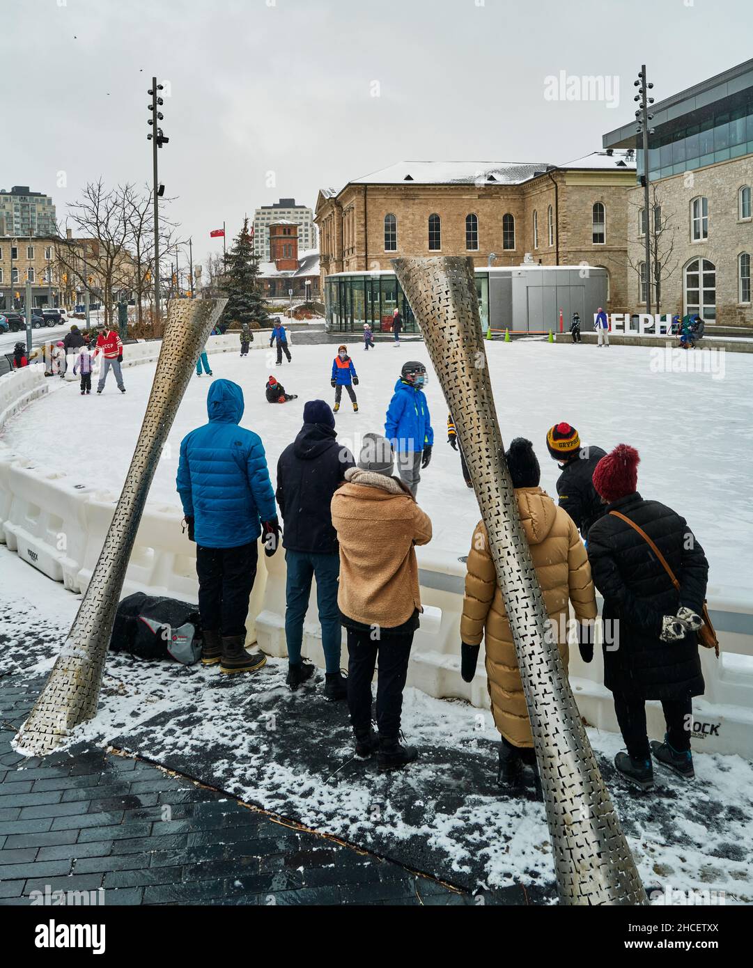 Guelph City Hall skating rink Stock Photo - Alamy