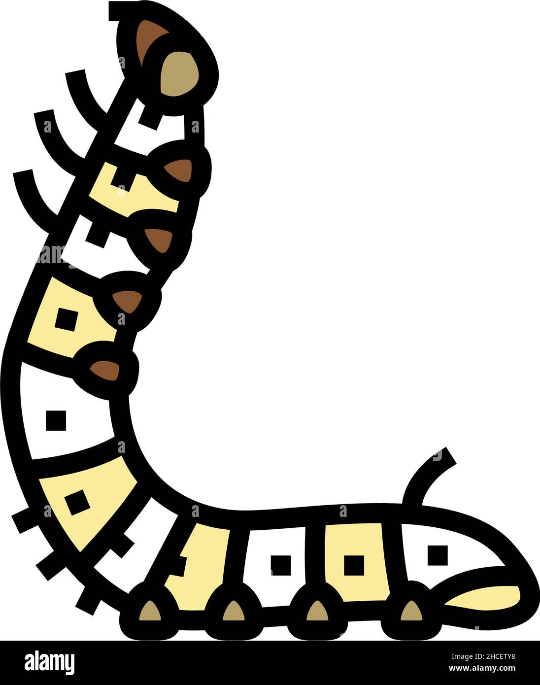 larvae silkworm color icon vector illustration Stock Vector Image & Art ...