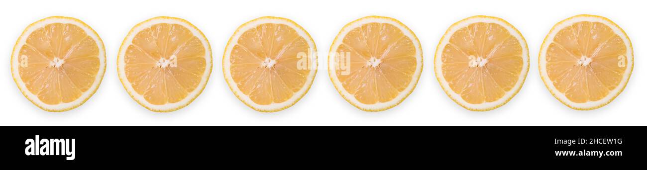 Lemon fruit slices isolated on a white background Stock Photo - Alamy