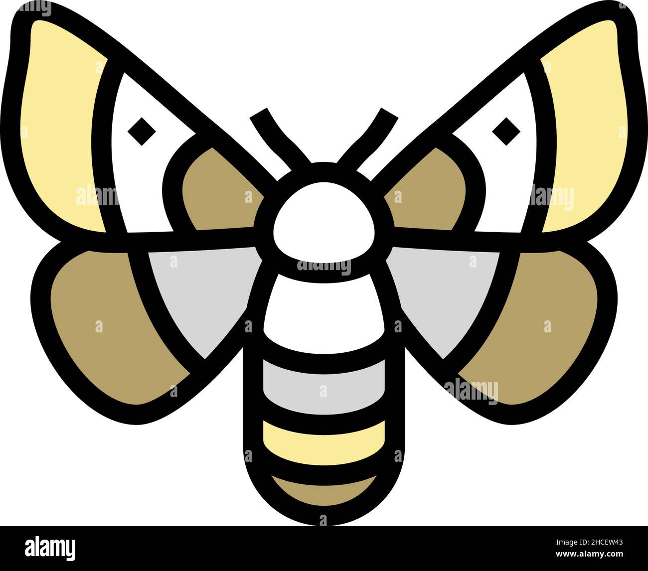 adult silkworm moths color icon vector illustration Stock Vector Image ...
