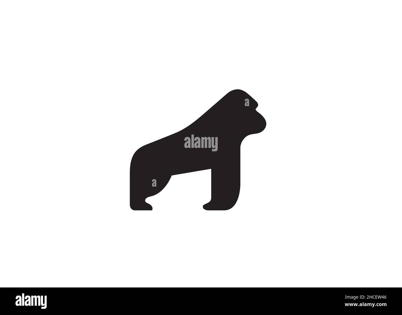 Creative Silverback Logo Vector Silhouette Design Symbol Vector ...