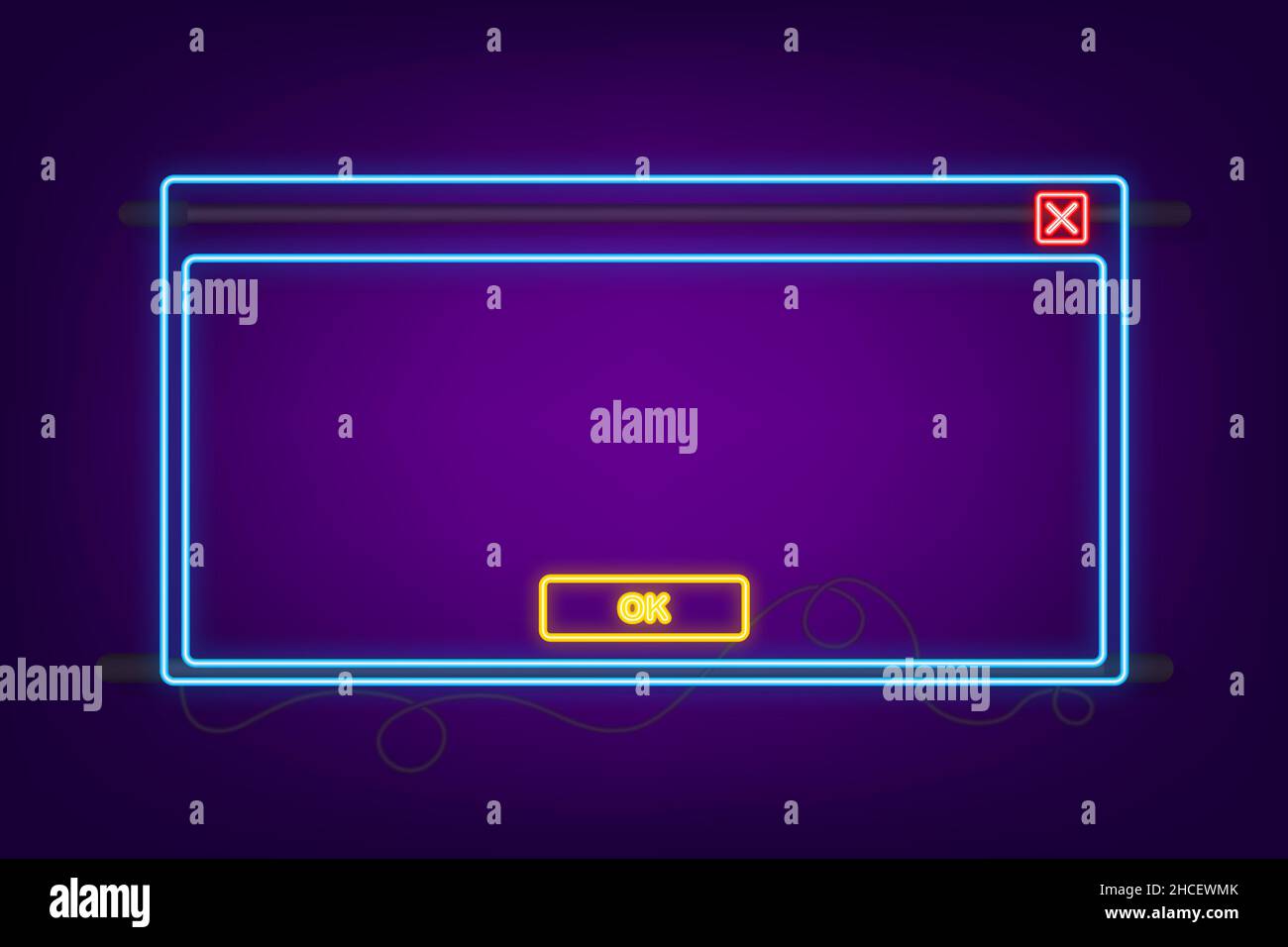 Email template. Blank e-mail browser window. Neon icon. Mail message ...