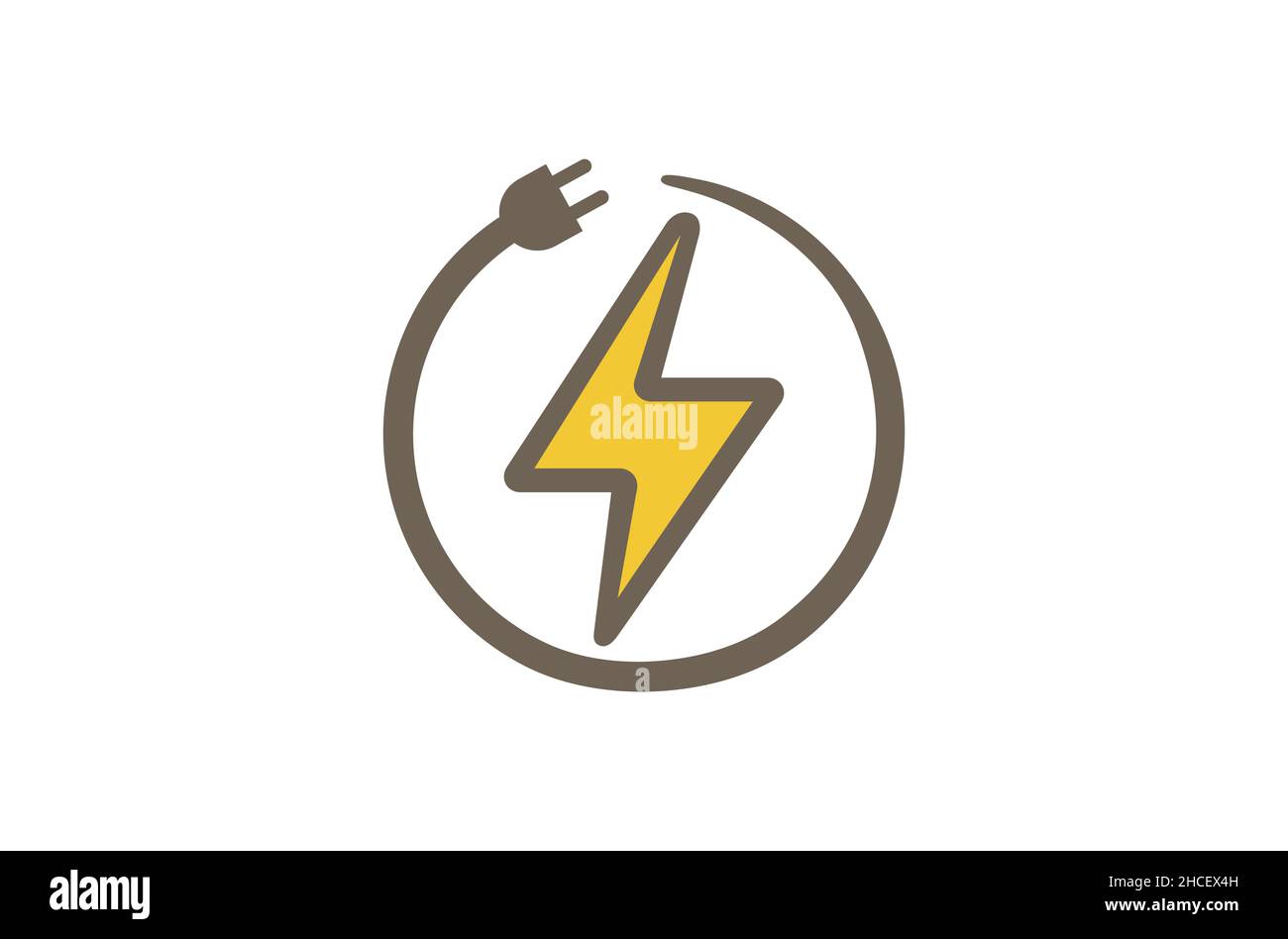 Creative Bolt Thunder Flash Plug Cable Circle Logo Design Symbol Vector ...