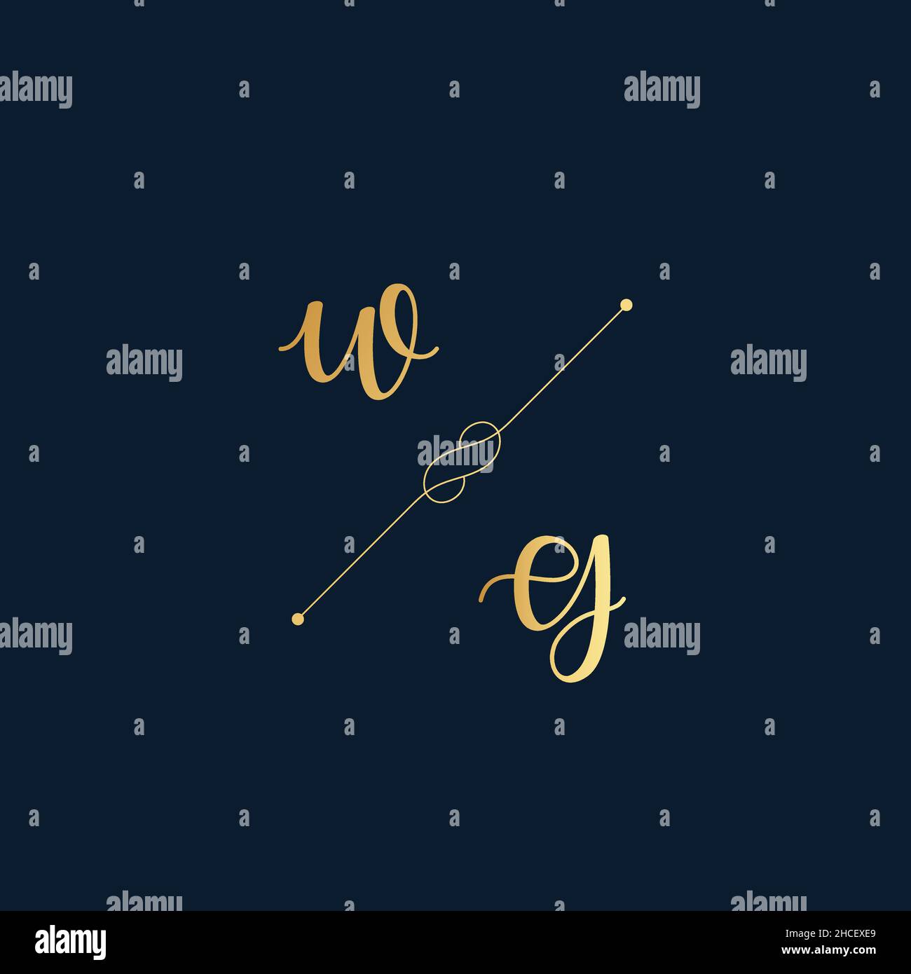 WG Initials letter alphabet watercolor logo branding set collection ...