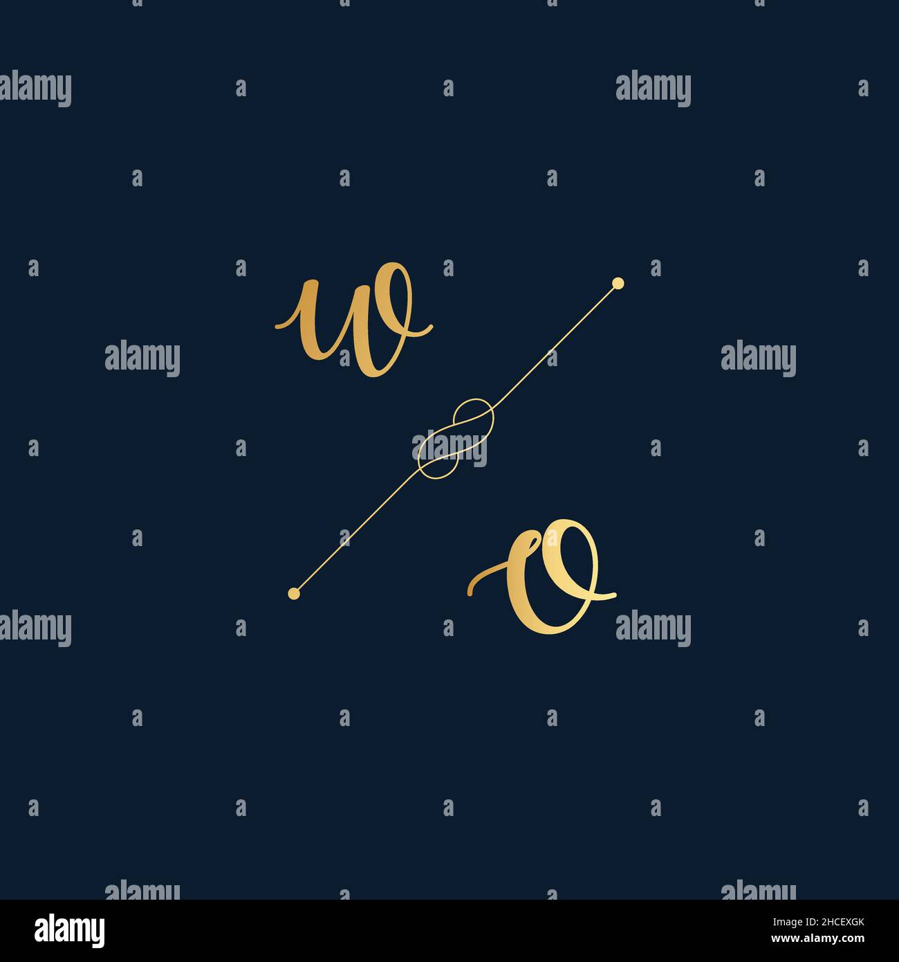 WO Initials letter alphabet watercolor logo branding set collection ...