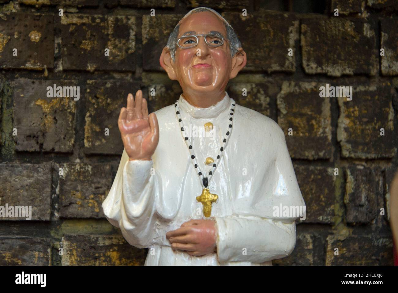 Statue depicting Jorge Mario Bergoglio "Pope Francis" 266th pope of the ...
