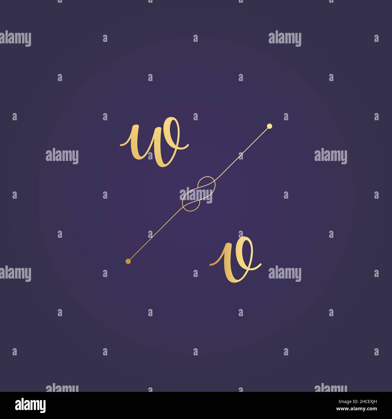 WV Initials letter alphabet watercolor logo branding set collection ...