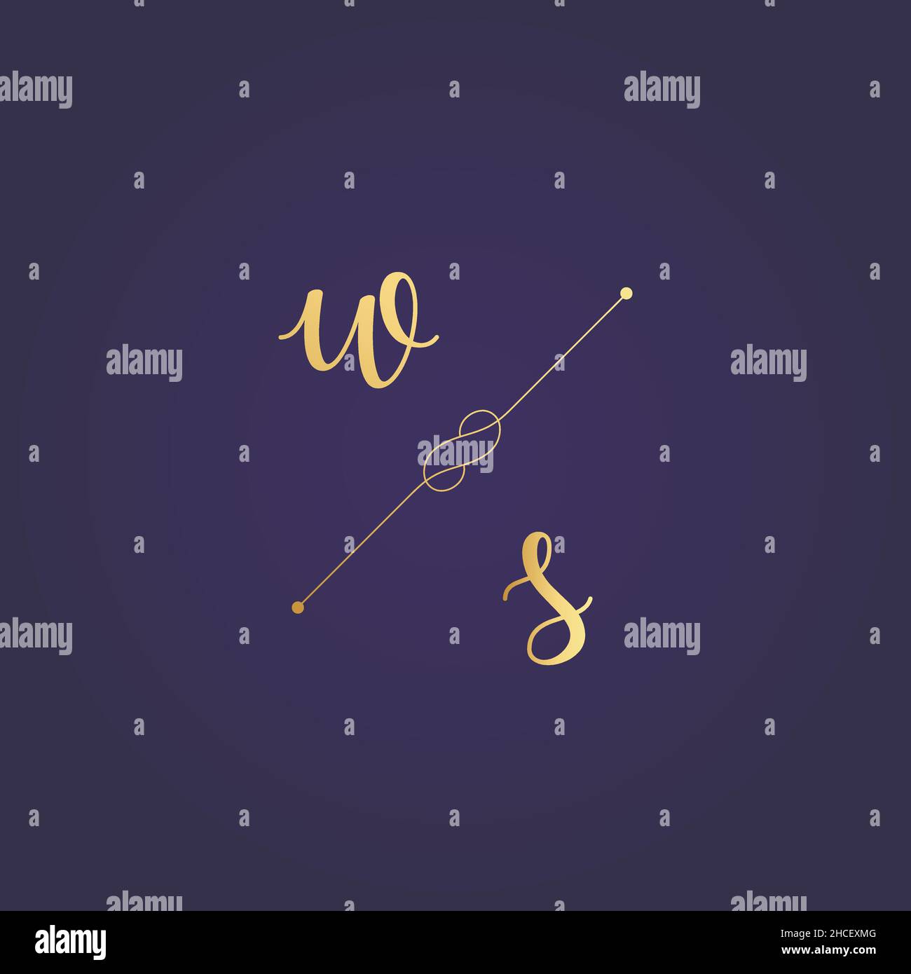 WS Initials letter alphabet watercolor logo branding set collection ...