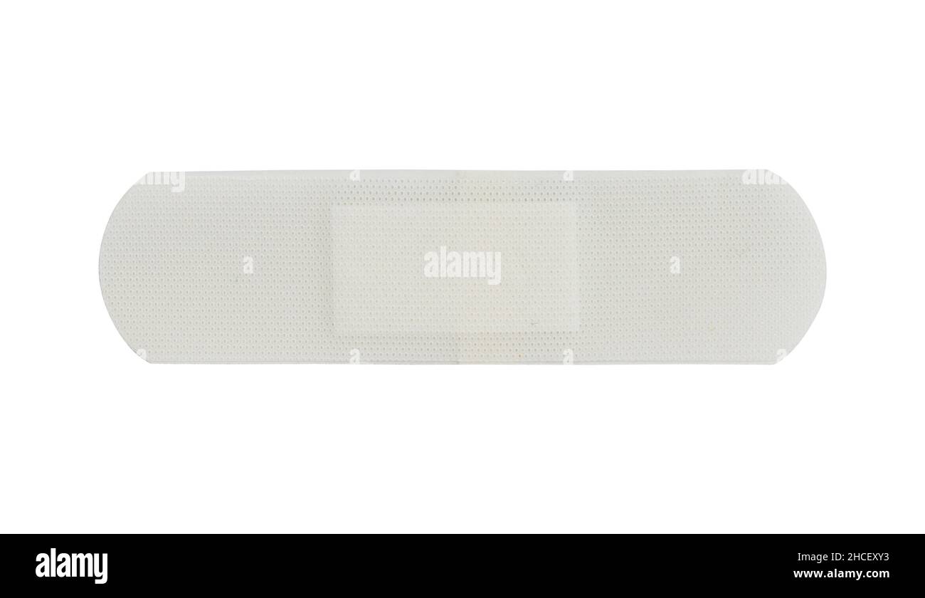 white medical patch, adhesive bandage in horizontal position isolated ...