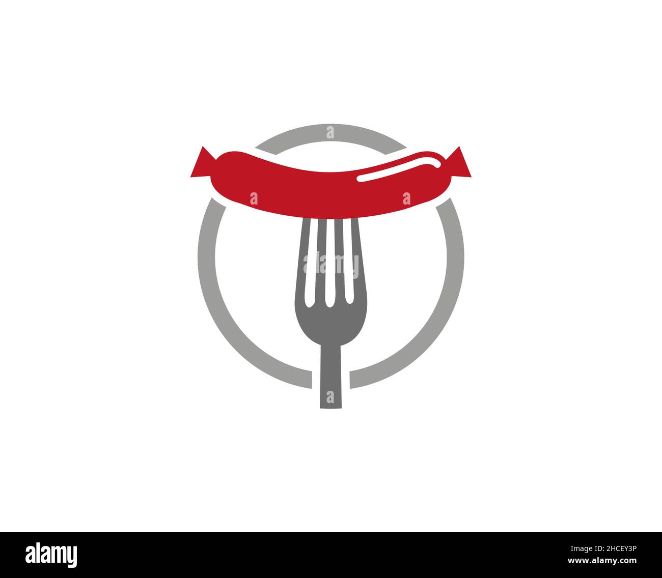 Creative Sausage Fork Logo Design Symbol Vector Illustration Stock Vector Image & Art - Alamy