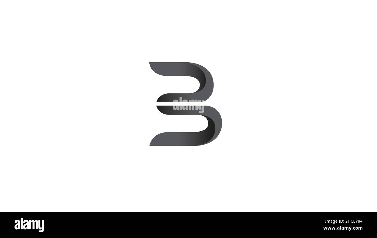 Creative Grey B Letter Gradient Alphabet Logo Vector Stock Vector Image ...
