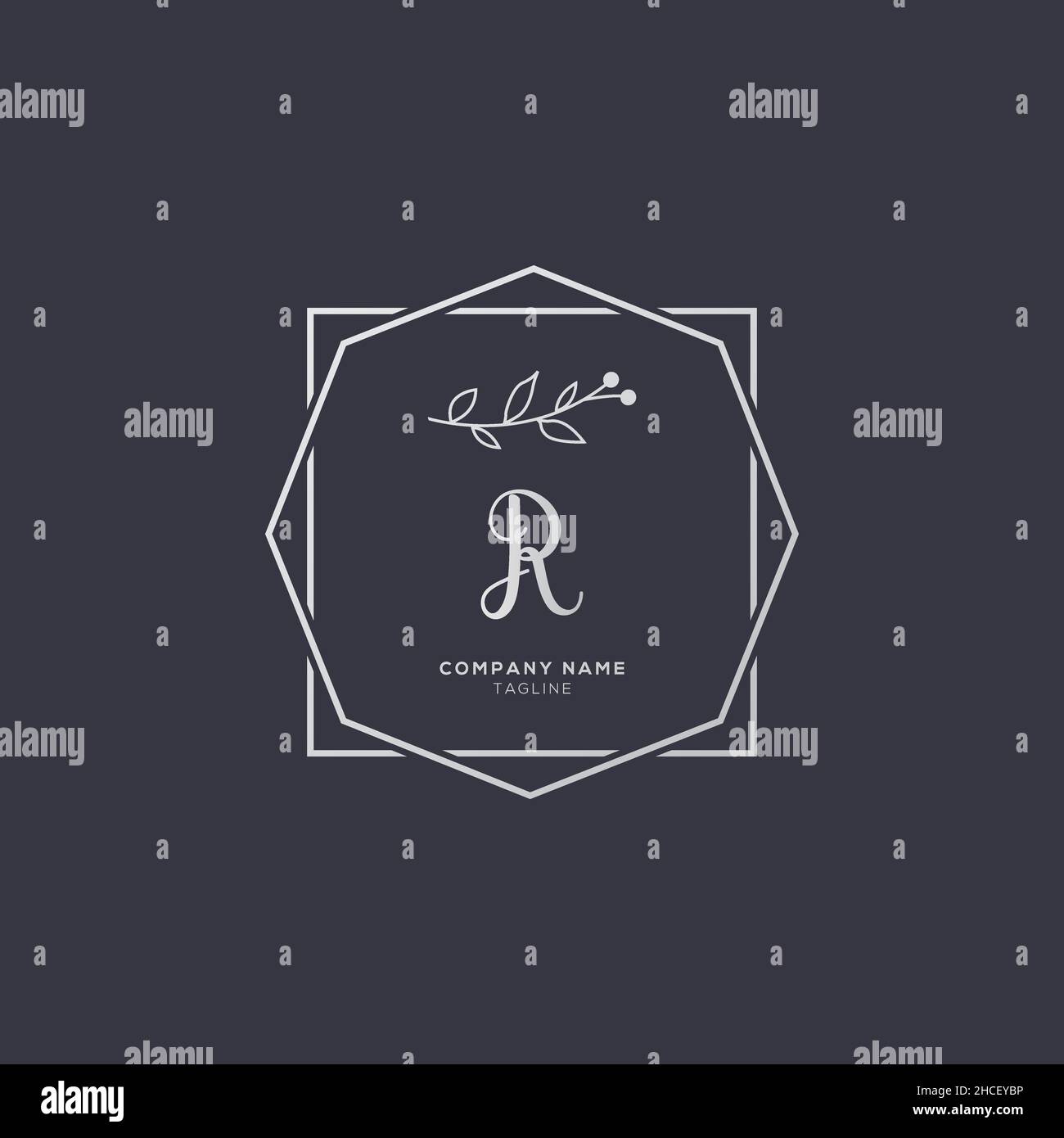 Graphic Floral Initial Alphabet R flowers bouquet composition. Unique ...