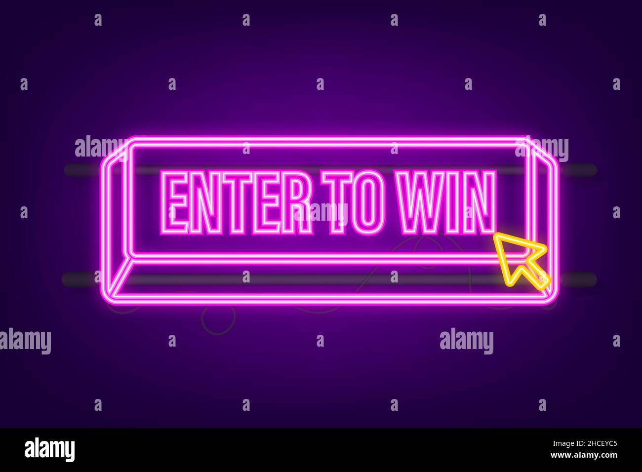 3d enter to win button for web background design. Neon icon. Click ...
