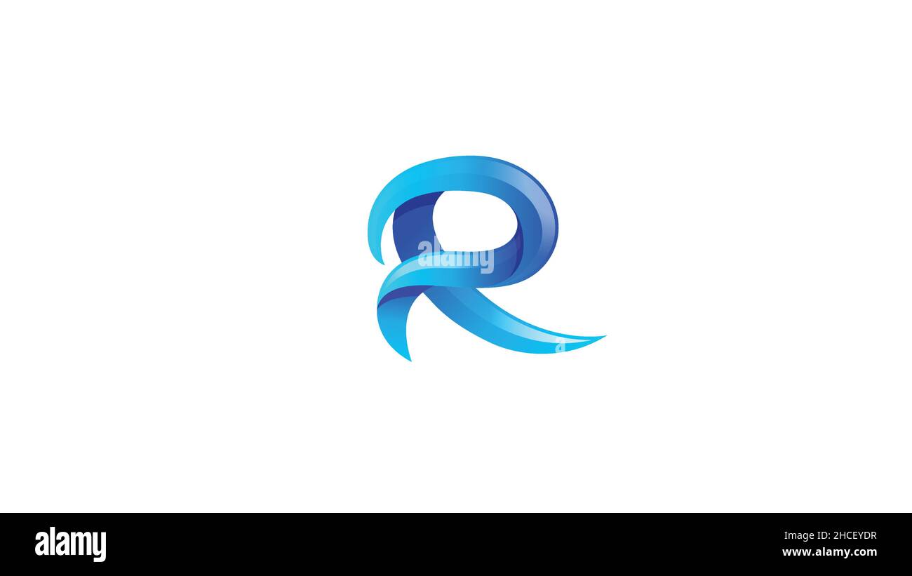 Creative BLue R Letter Gradient Alphabet Logo Vector Stock Vector Image ...