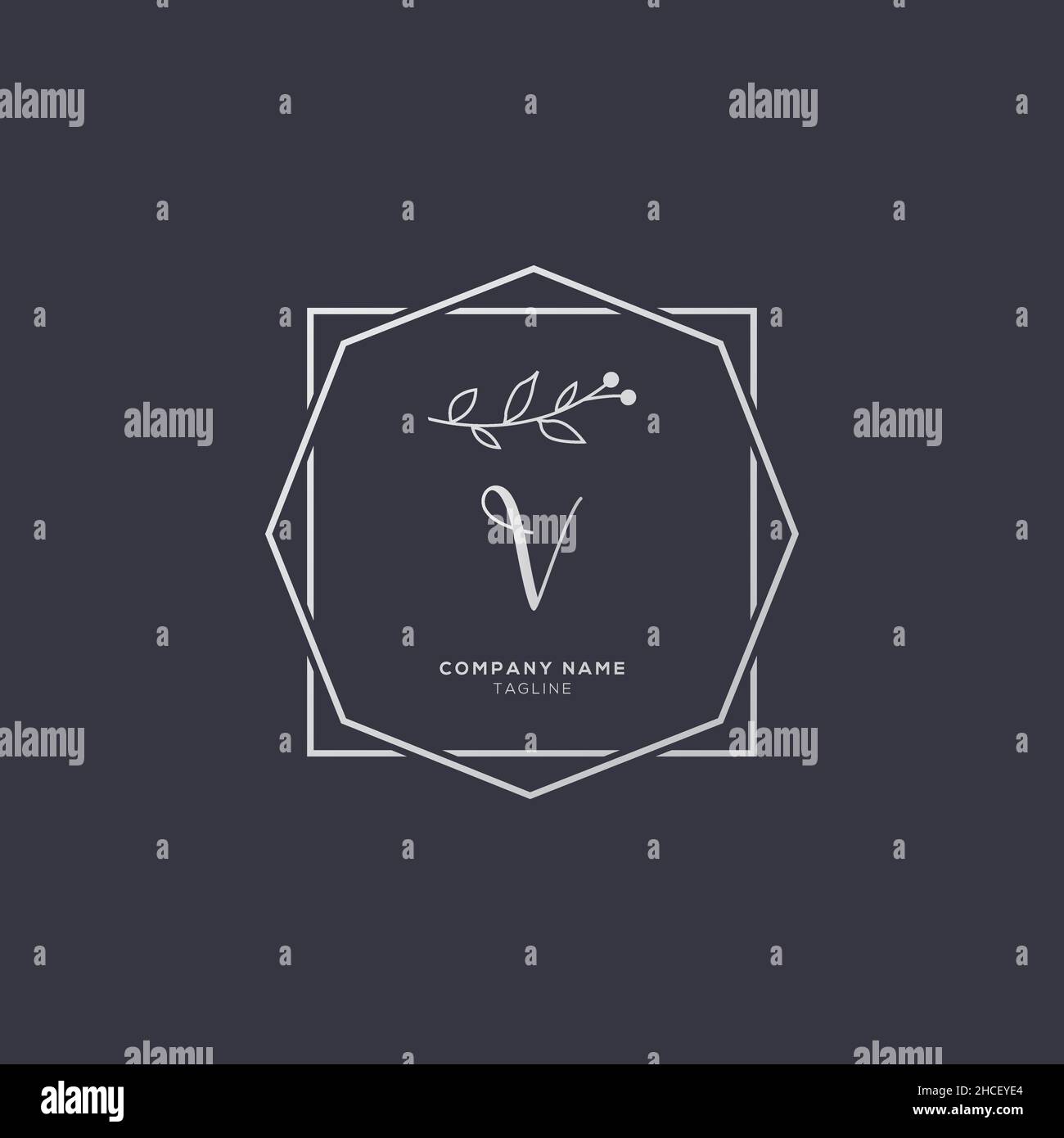 Graphic Floral Initial Alphabet V flowers bouquet composition. Unique ...