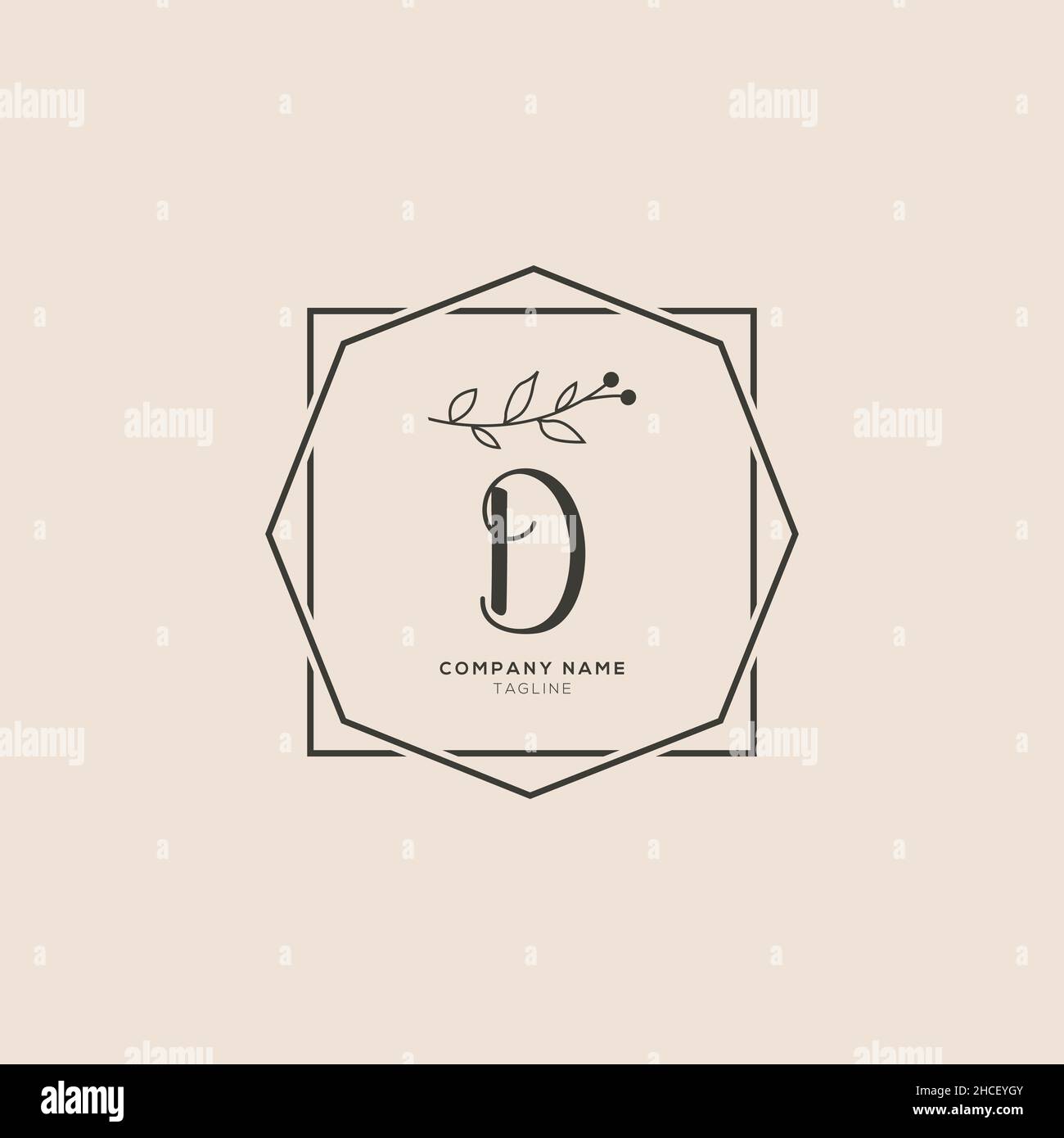 Graphic Floral Initial Alphabet D flowers bouquet composition. Unique ...