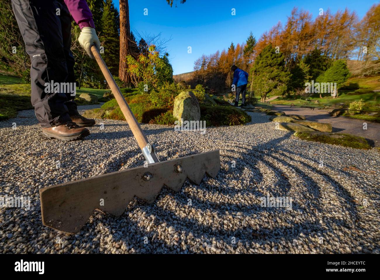 Japanese Zen Garden in Dollar Scotland Stock Photo - Alamy