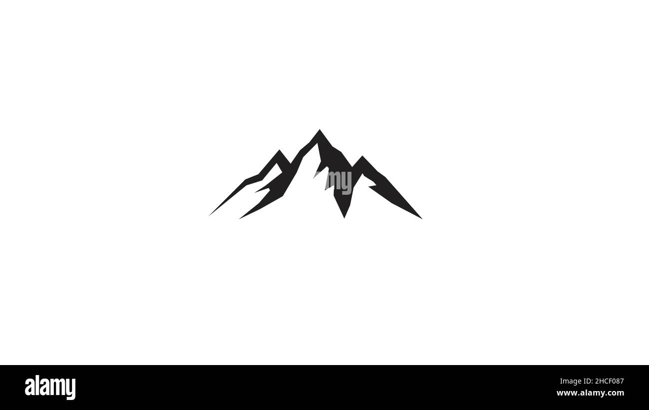 Creative Mountain Peak Summit Hill Black Logo Vector Stock Vector Image ...