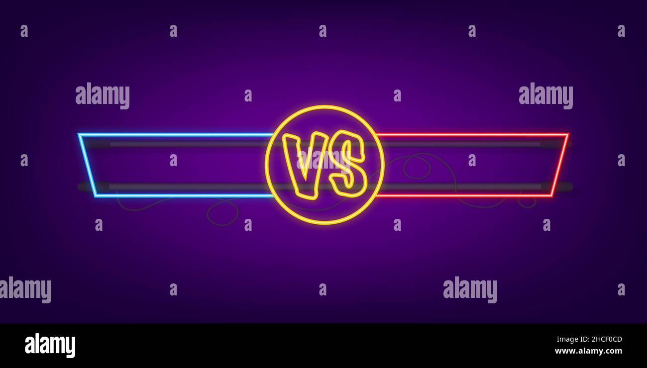 Vintage cartoon advertising with vs pop style. Cartoon style. Neon icon ...