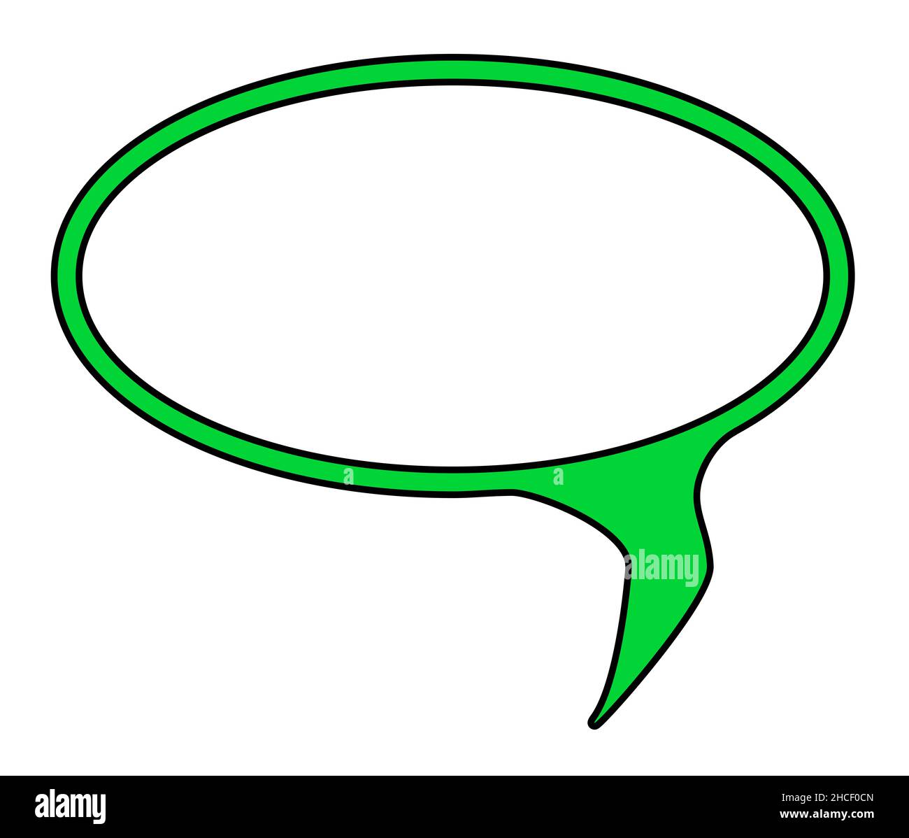 Blank green isolated Speech Bubble with black outline Stock Photo - Alamy