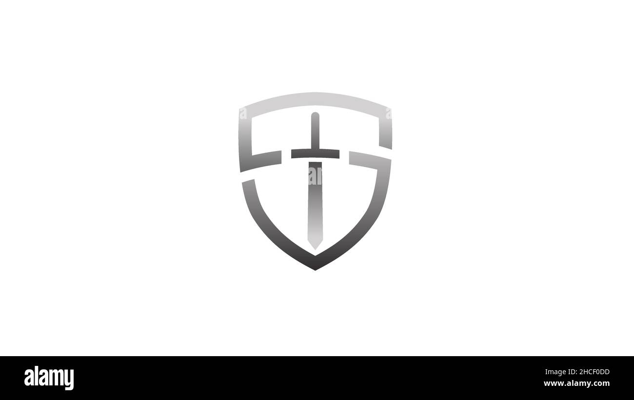 creative shield sword logo vector Stock Vector Image & Art - Alamy