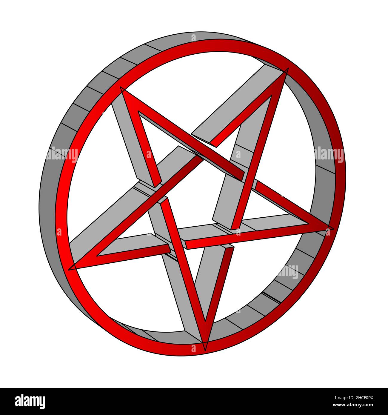 The five pointed pentagram in 3Dover a white background Stock Photo - Alamy