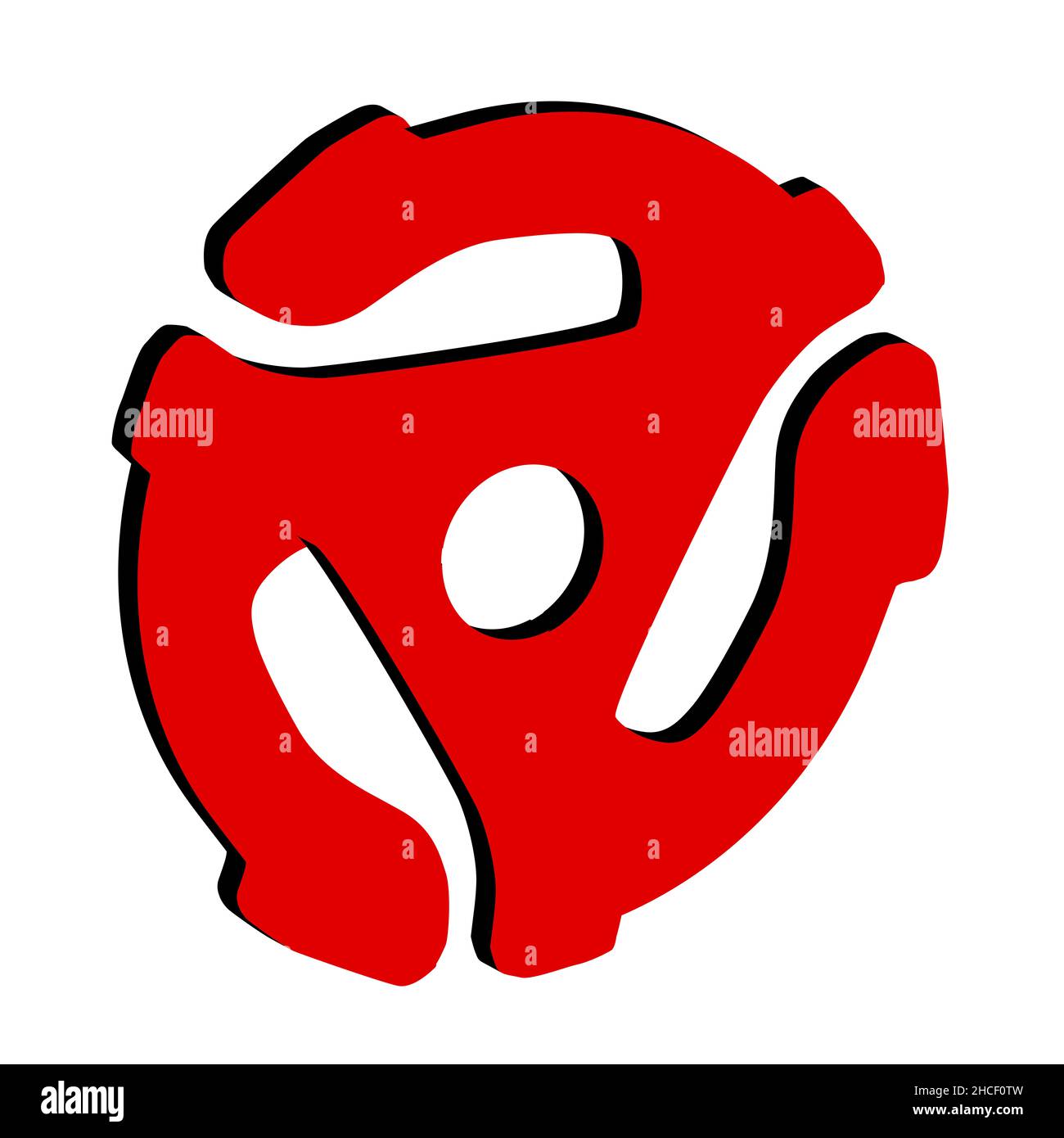 A red ytpical 45 rpm record spider Stock Photo - Alamy