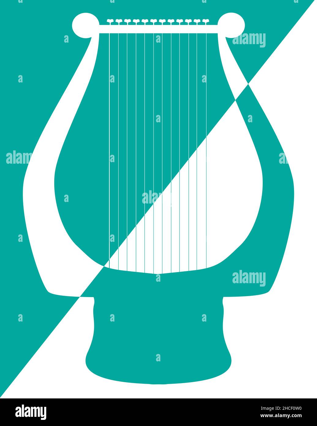 Silhouette abstract of an ancient roman lyre musical instrument Stock ...