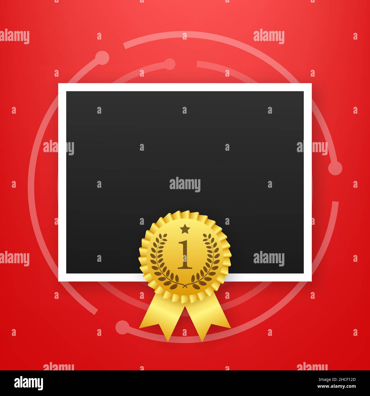 Trophy and frame realistic compostion. 3d photo award place for flyer ...