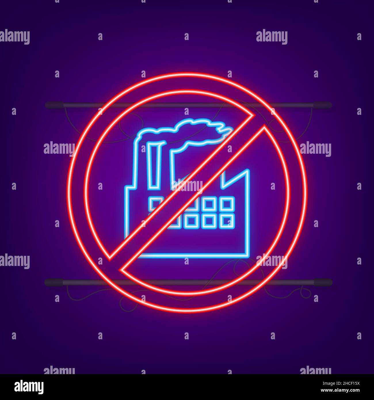 No factory for concept design. Silhouette neon illustration. Carbon ...