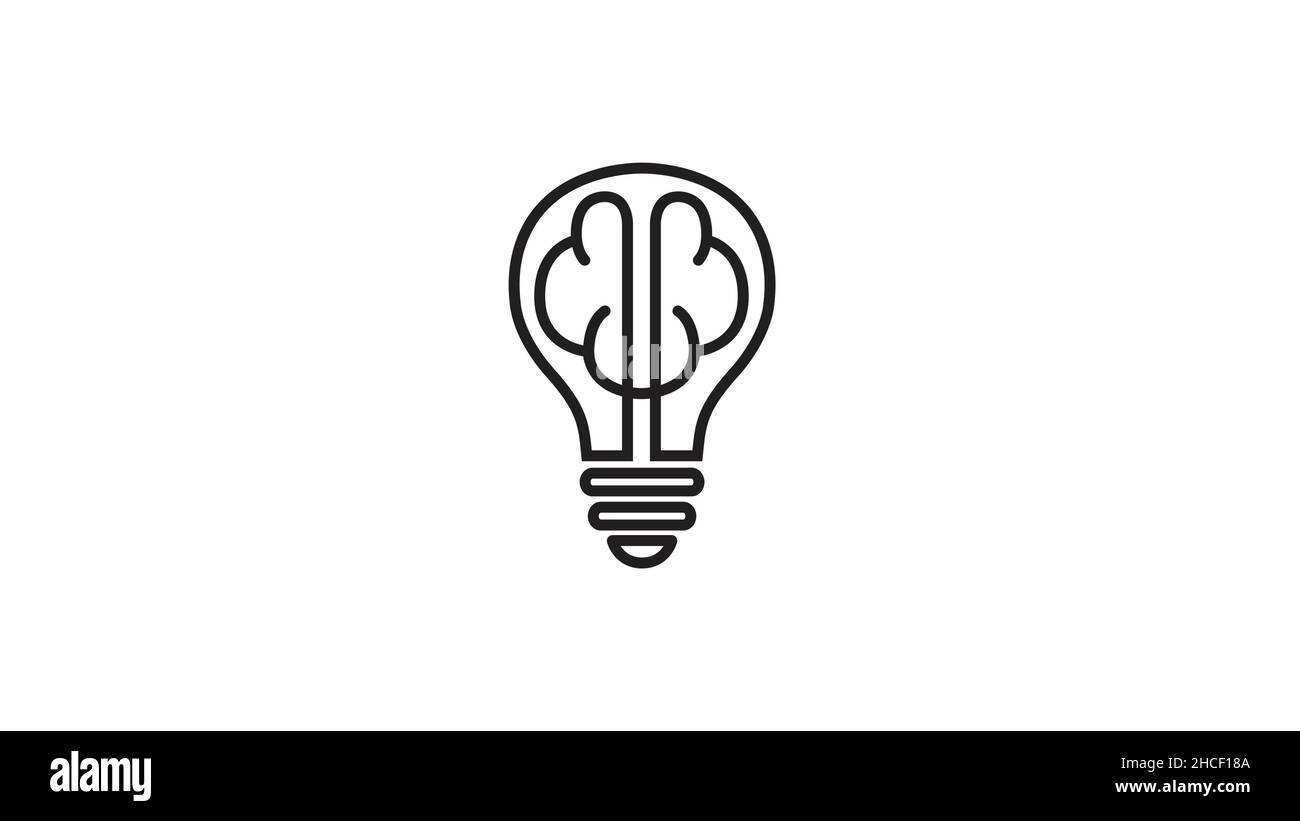 creative lamp brain lines logo vector symbol design Stock Vector Image ...