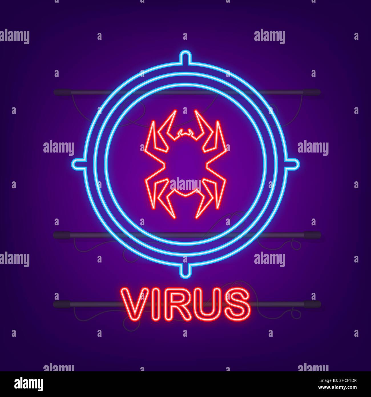 Danger symbol vector illustration. Virus protection. Computer virus ...