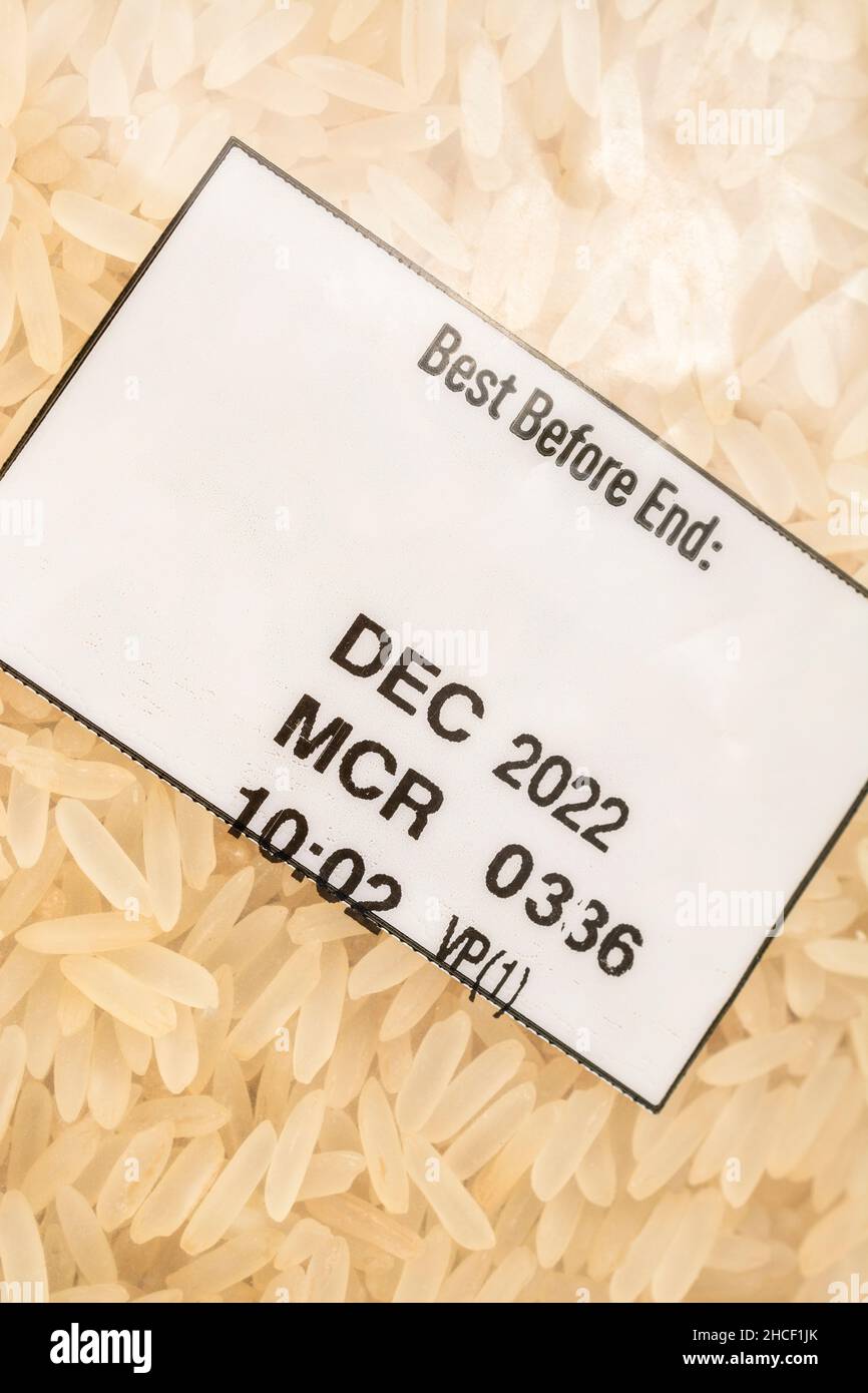 Best Before Date label on packet of ASDA supermarket own-label easy ...