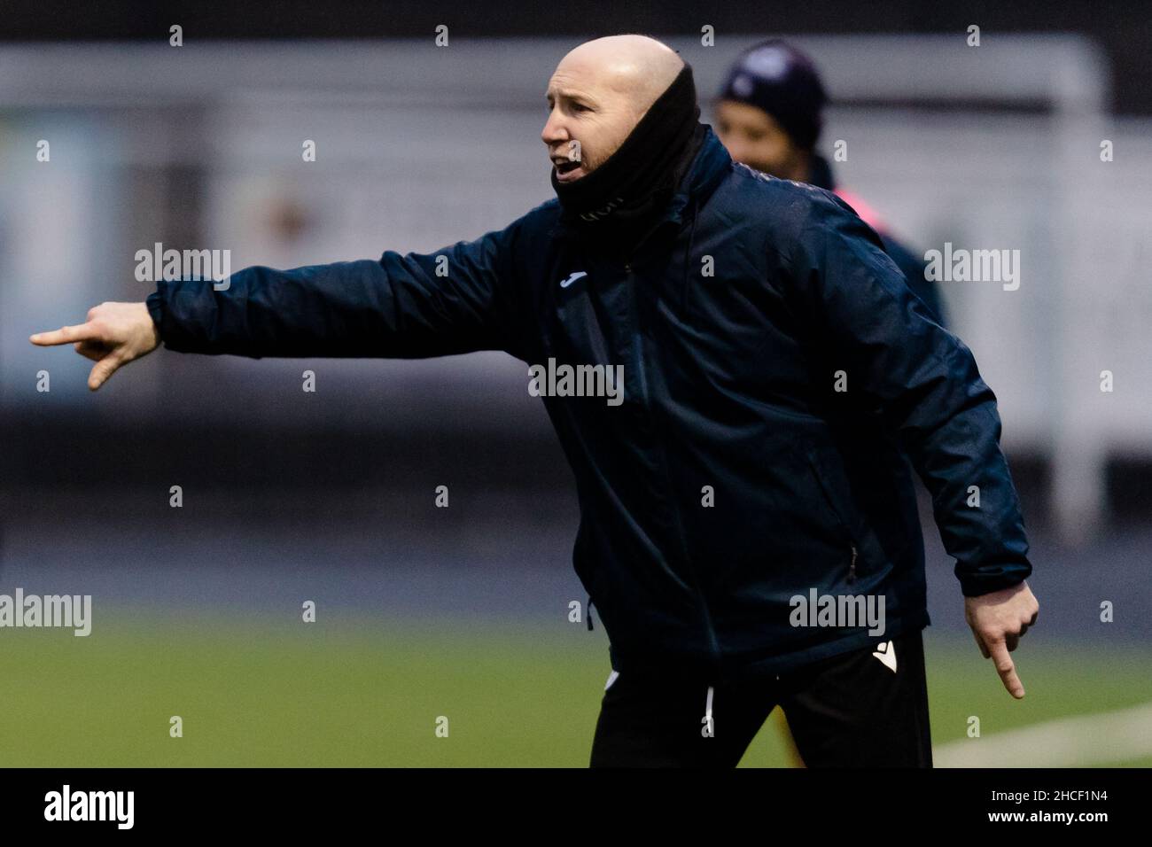 MERTHYR TYDFIL, WALES - 27 DECEMBER 2021: Merthyr Towns's Manager Dean ...