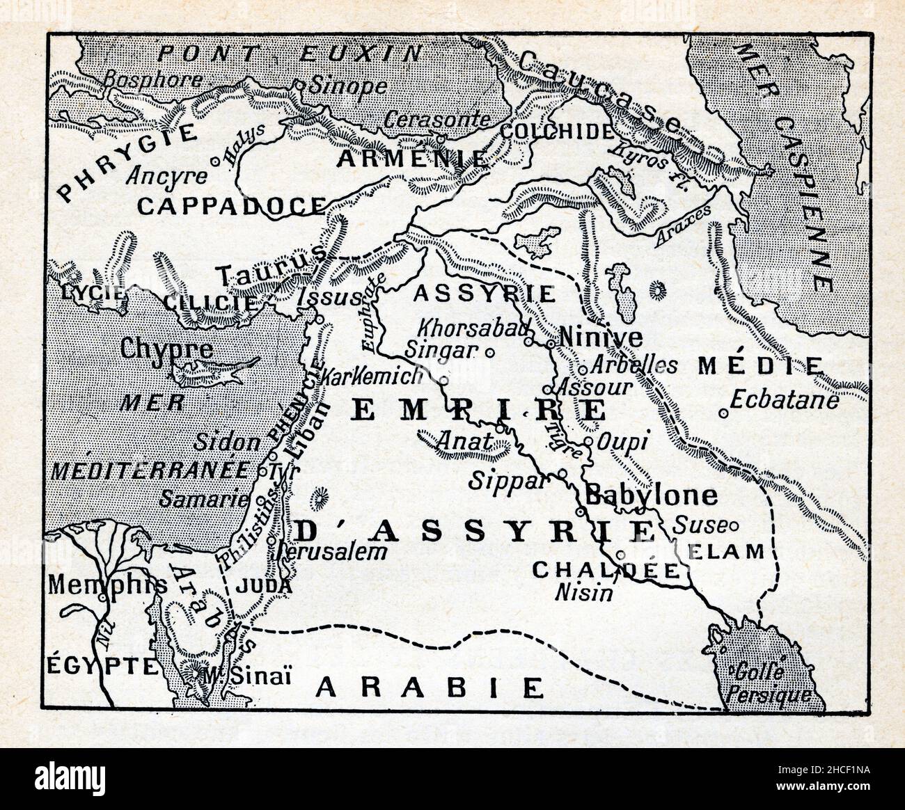 ASSYRIE 700 AVANT J.C. CARTE ANCIENNE Stock Photo - Alamy
