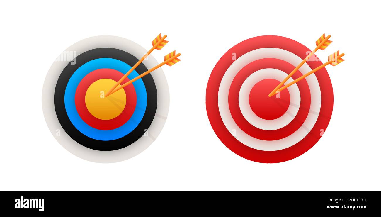 Target customer with an arrow flat icon concept market goal vector ...