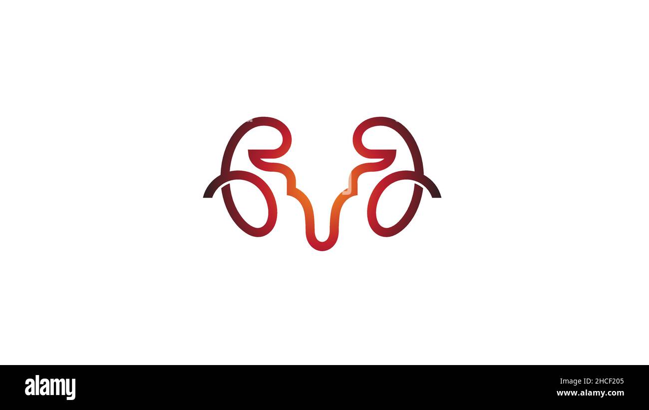 creative abstract red ram horn Sheep bighorn head logo vector symbol ...