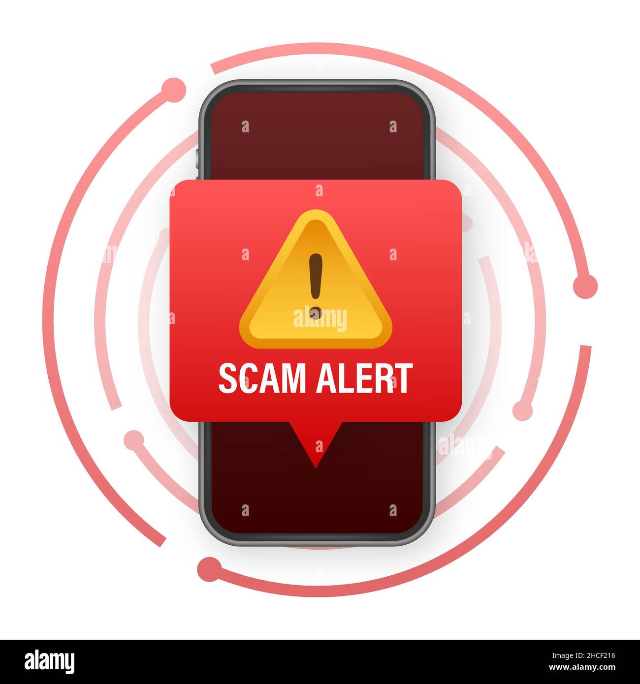 Scam alert. Hacker attack and web security vector concept, phishing ...