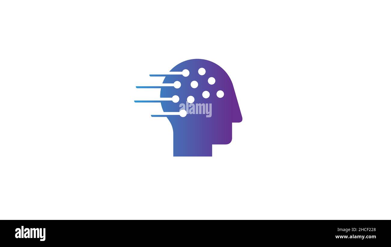 creative human brain wires technology logo vector logo symbol Stock ...