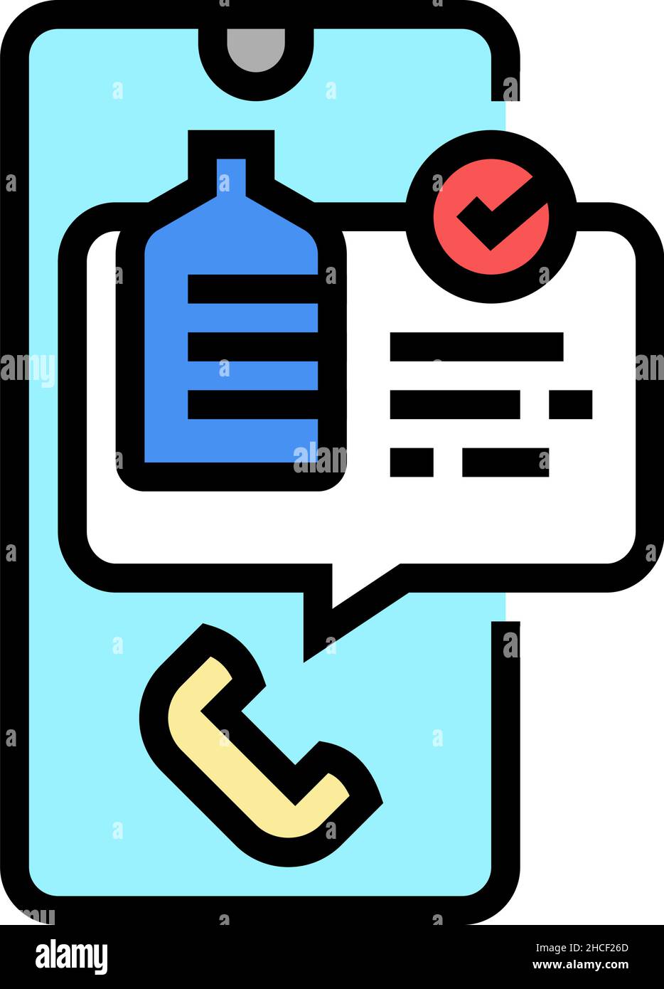 call for order water color icon vector illustration Stock Vector Image ...