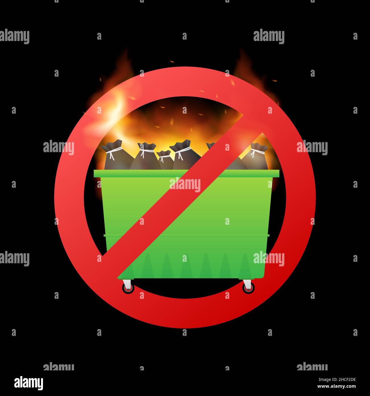 No burning garbage. Vector illustration. Fire flame Stock Vector Image ...
