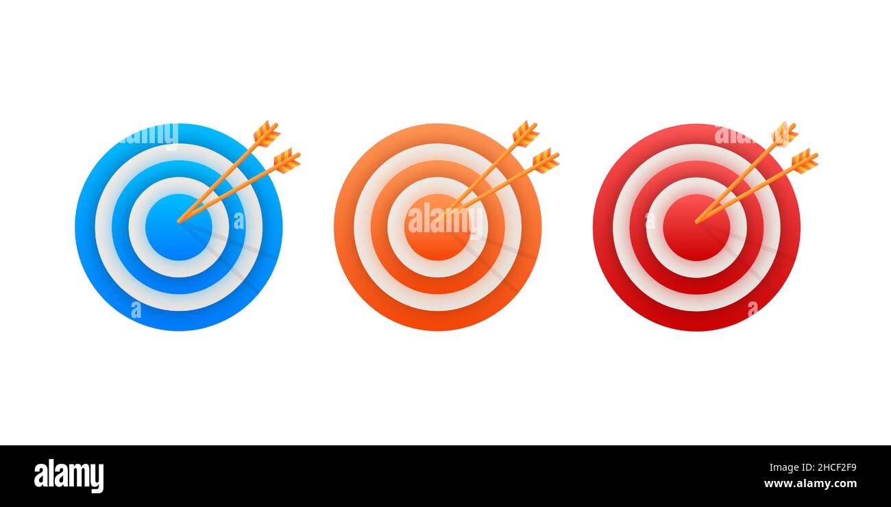 Target customer with an arrow flat icon concept market goal vector ...