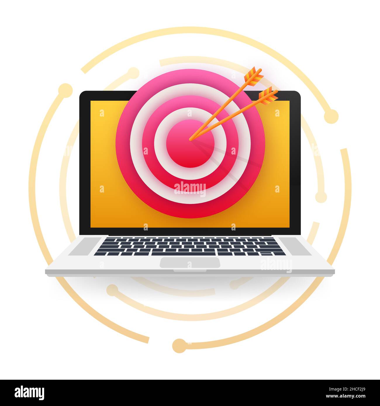 Target customer with an arrow flat icon concept market goal vector ...