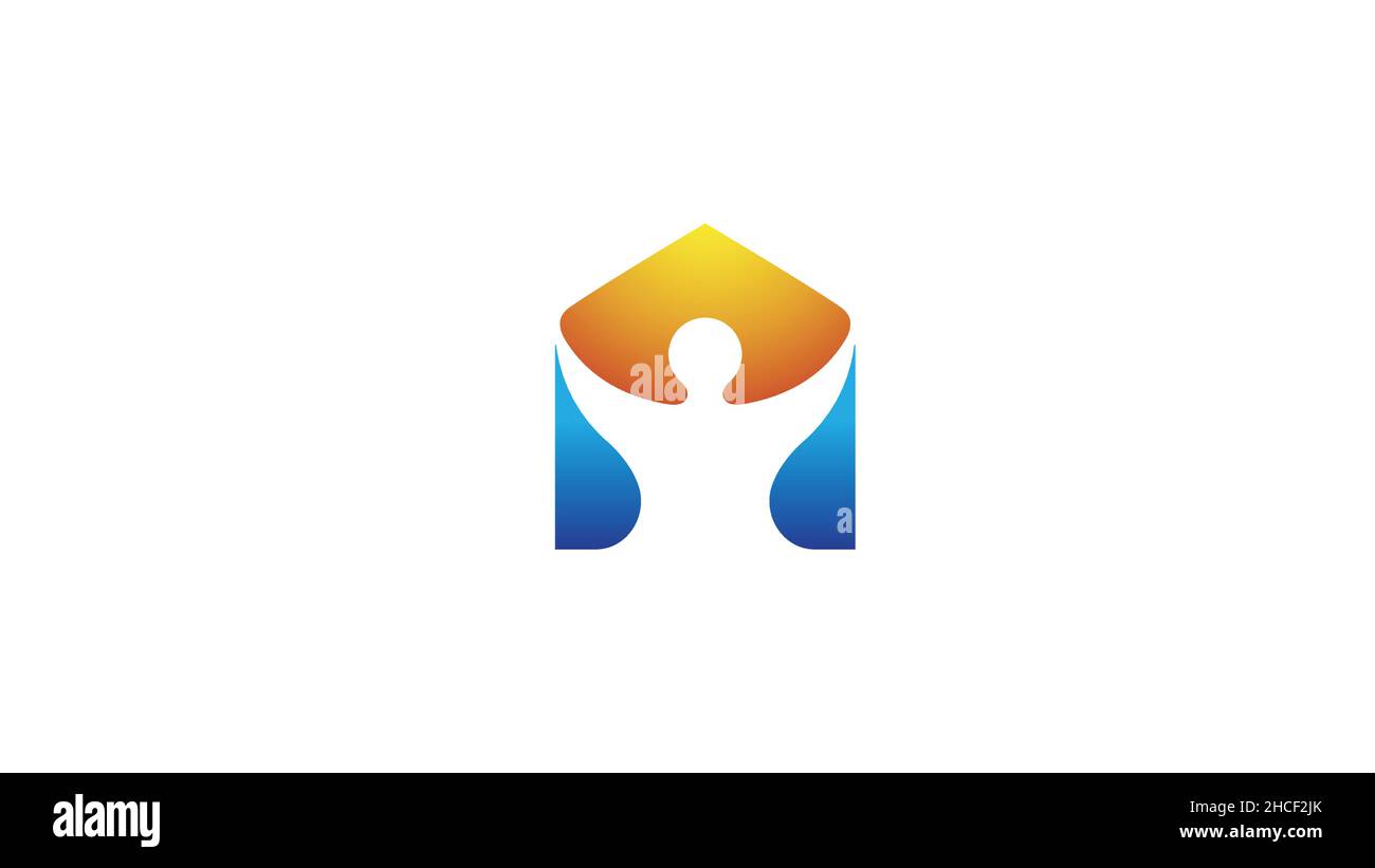 creative abstract house body person logo symbol vector Stock Vector ...