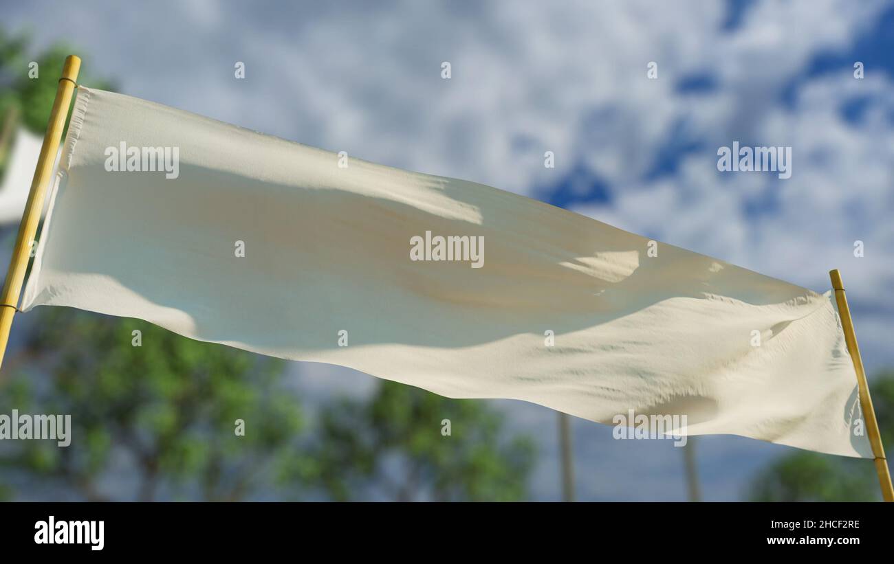 transparency flag with empty space on woods bg - object 3D rendering ...