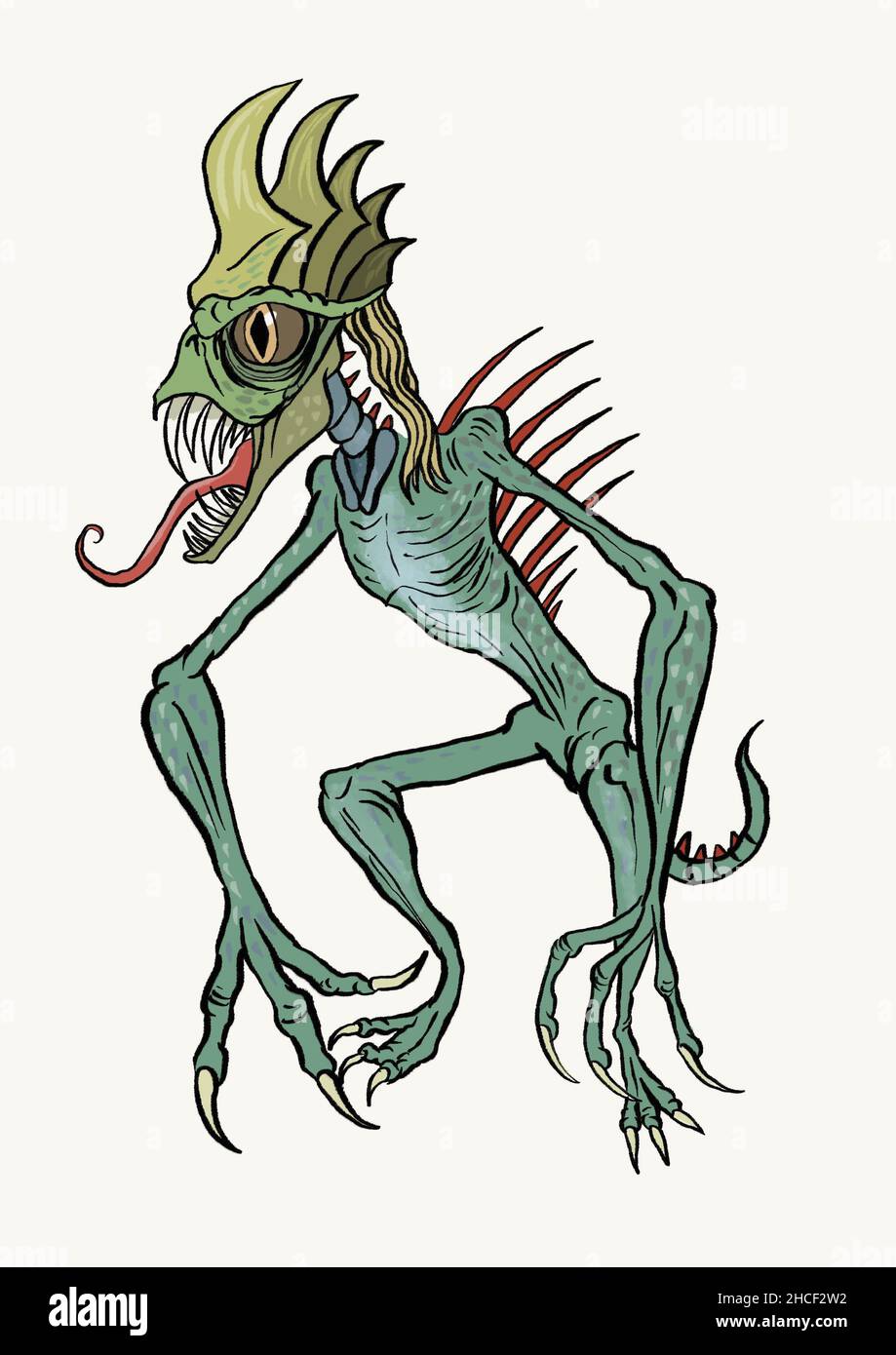 a chupacabra monster illustration Stock Photo - Alamy